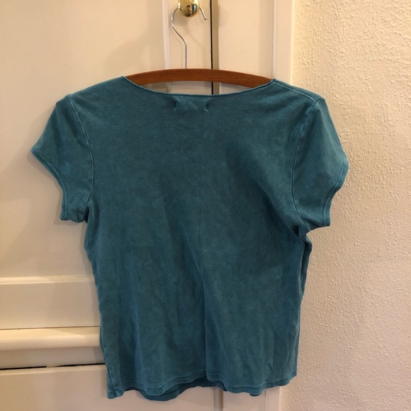 Xcit USA | Tops | Xcit Usa Blue Floral Detail Tee | Poshmark